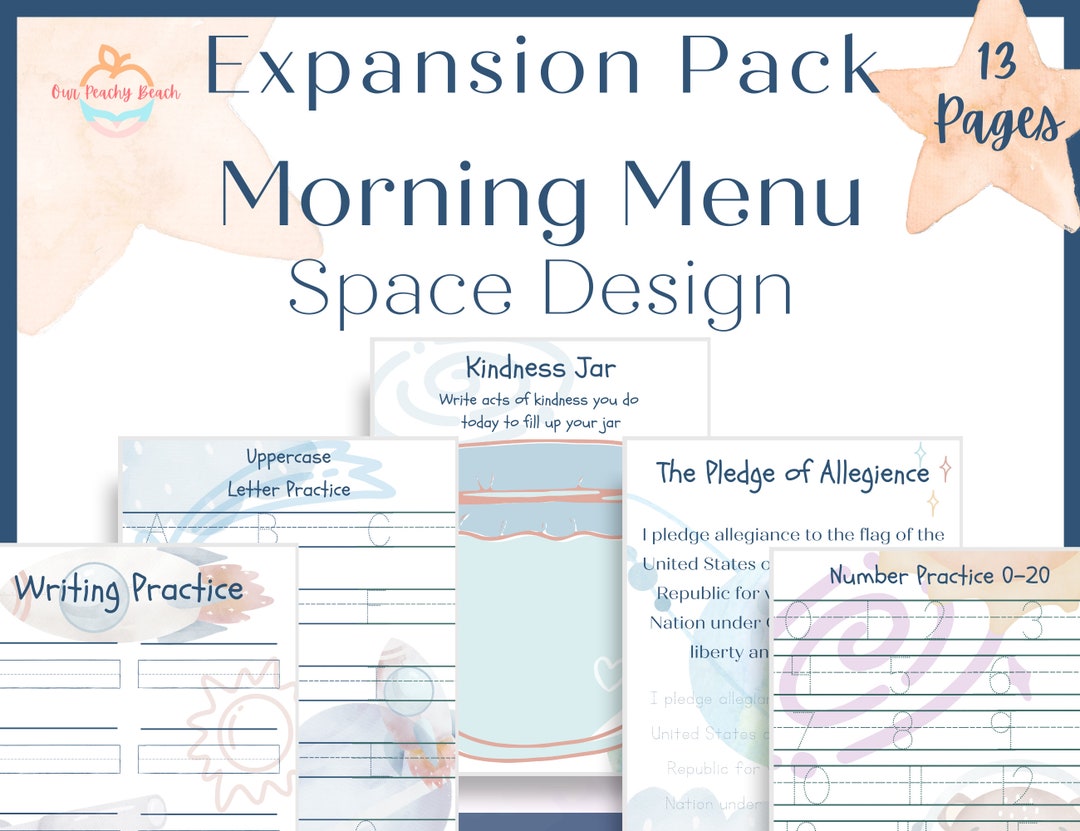 Morning Menu Printables - Space Design - Circle Time - Morning Ritual ...