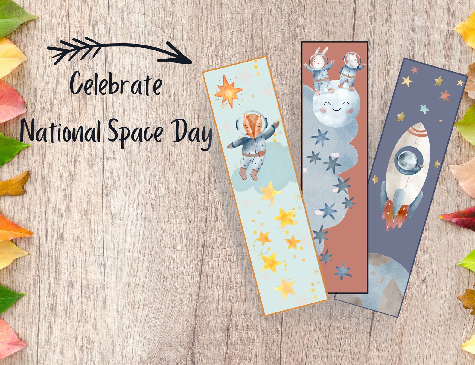 Space Bookmarks, Printable Space Bookmark Set, Bookmarks for Kids ...