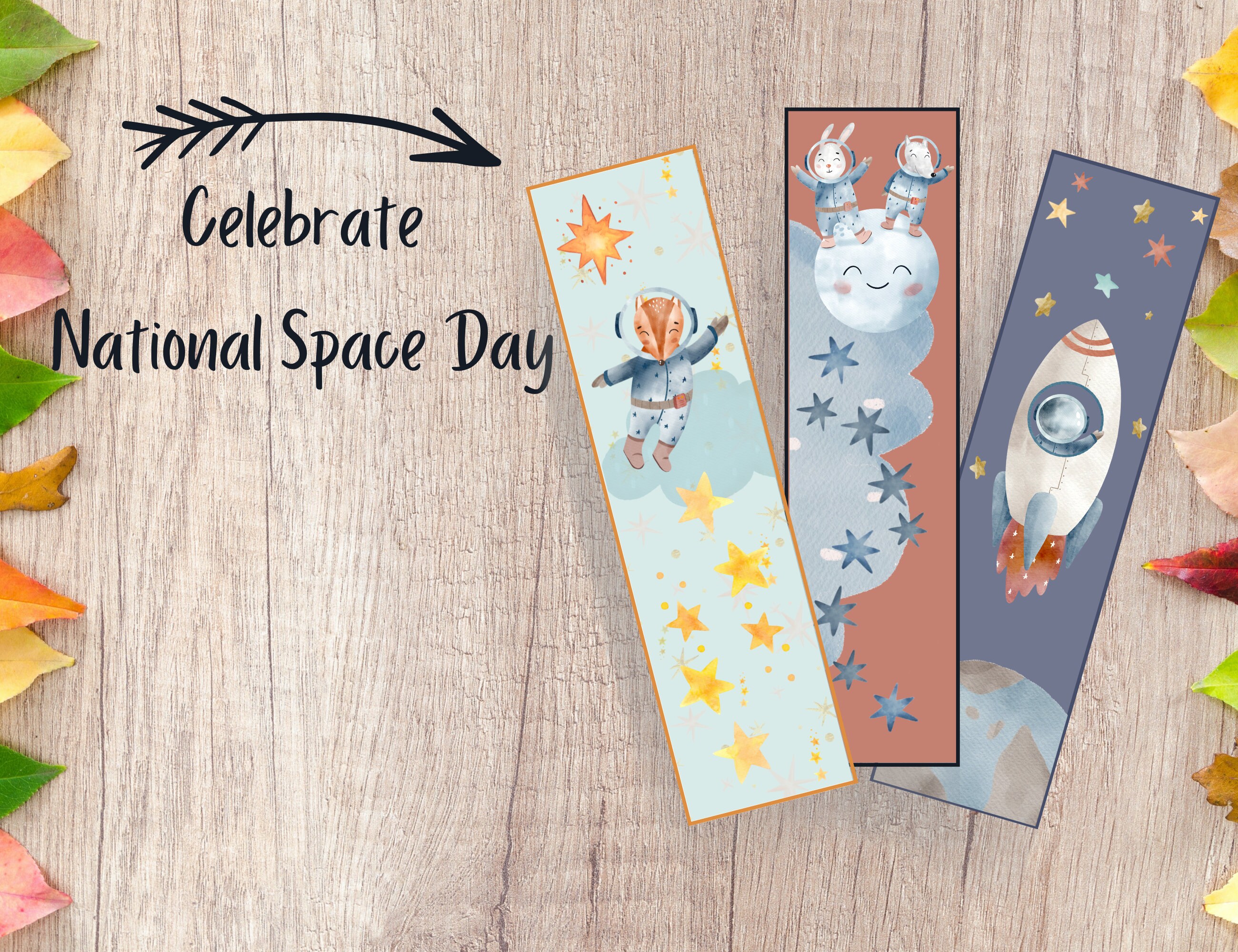Space Bookmarks, Printable Space Bookmark Set, Bookmarks for Kids ...