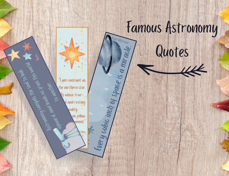 Space Bookmarks, Printable Space Bookmark Set, Bookmarks for Kids ...