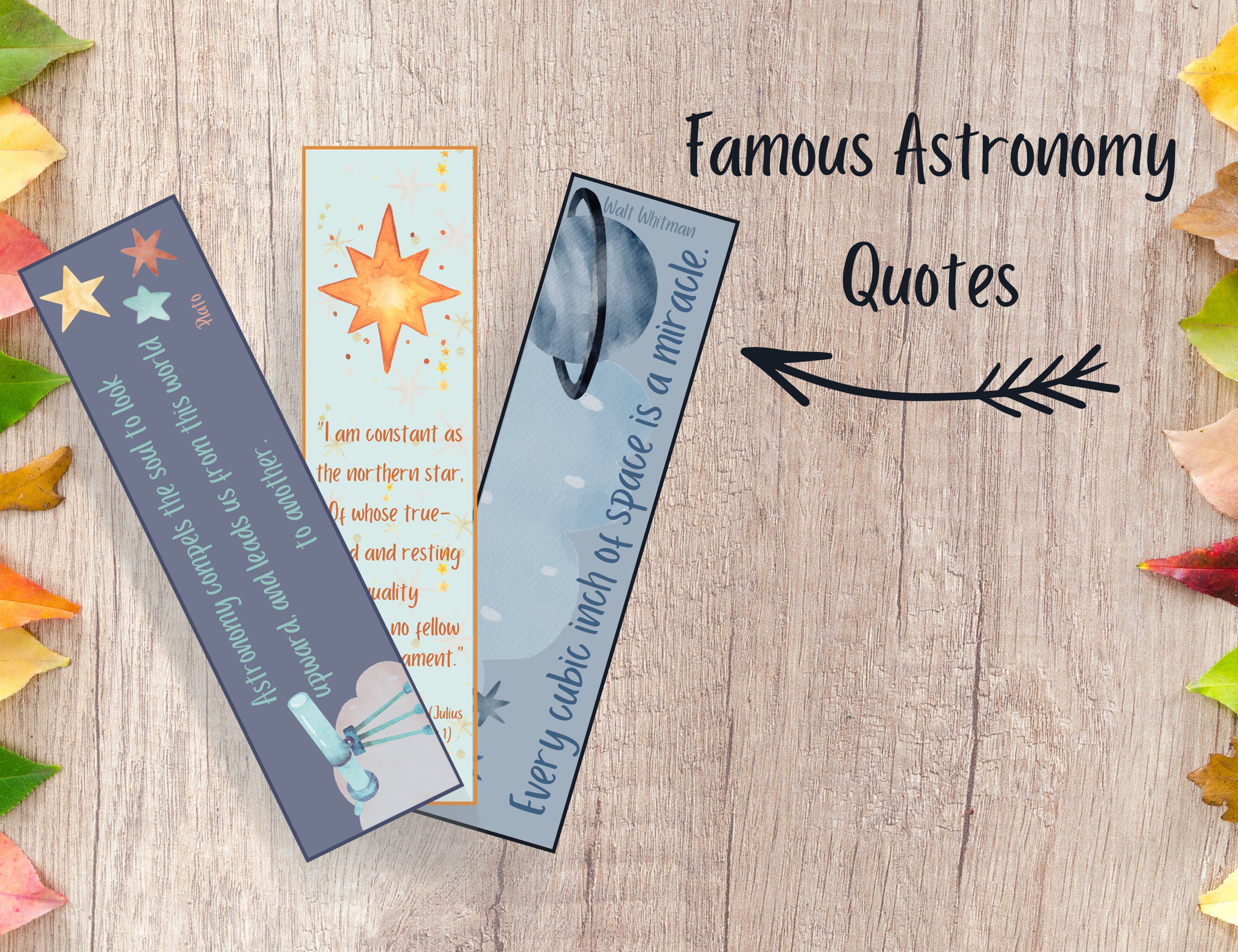 Space Bookmarks, Printable Space Bookmark Set, Bookmarks for Kids ...