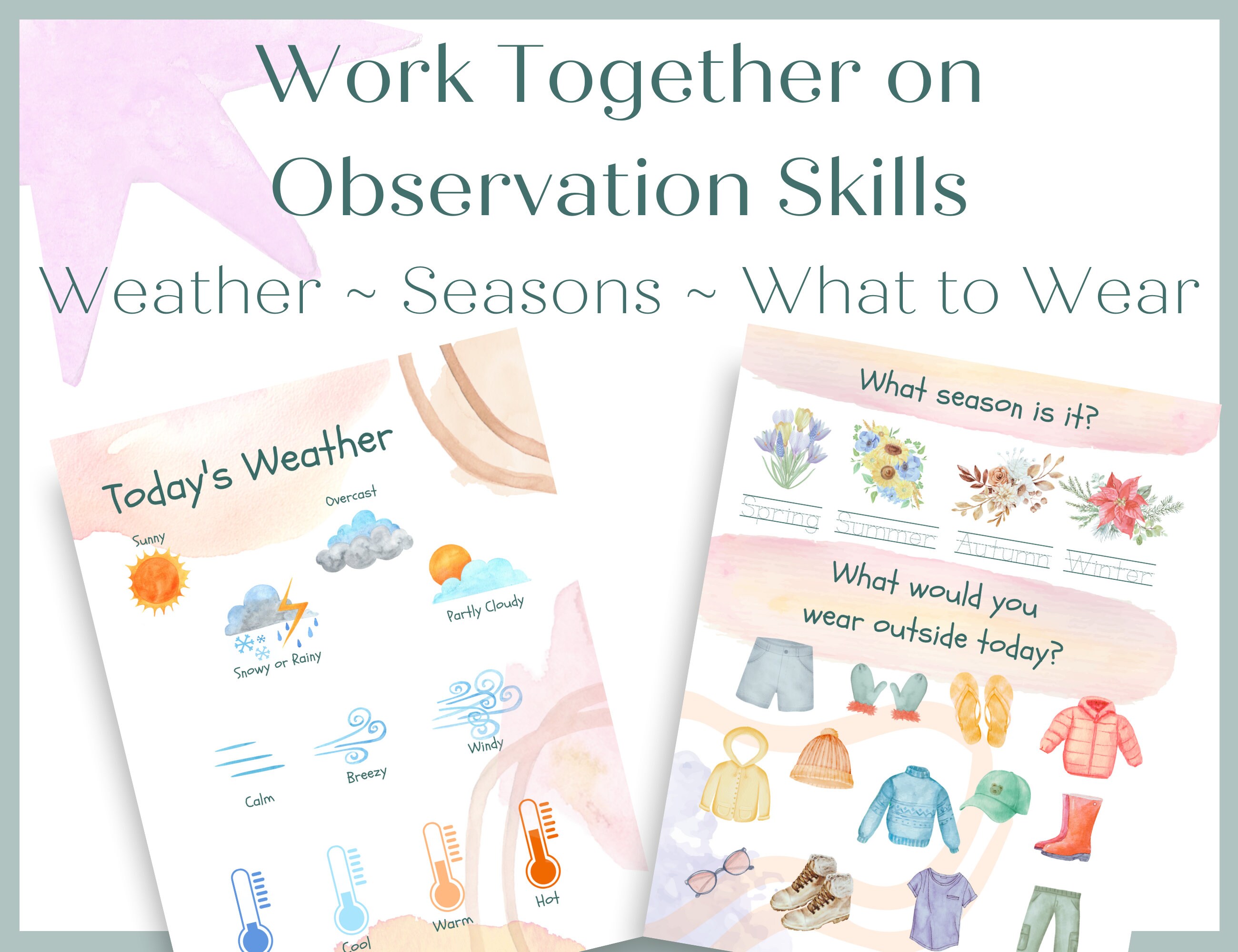 Morning Menu Printables - Watercolor Design - Circle Time - Morning ...