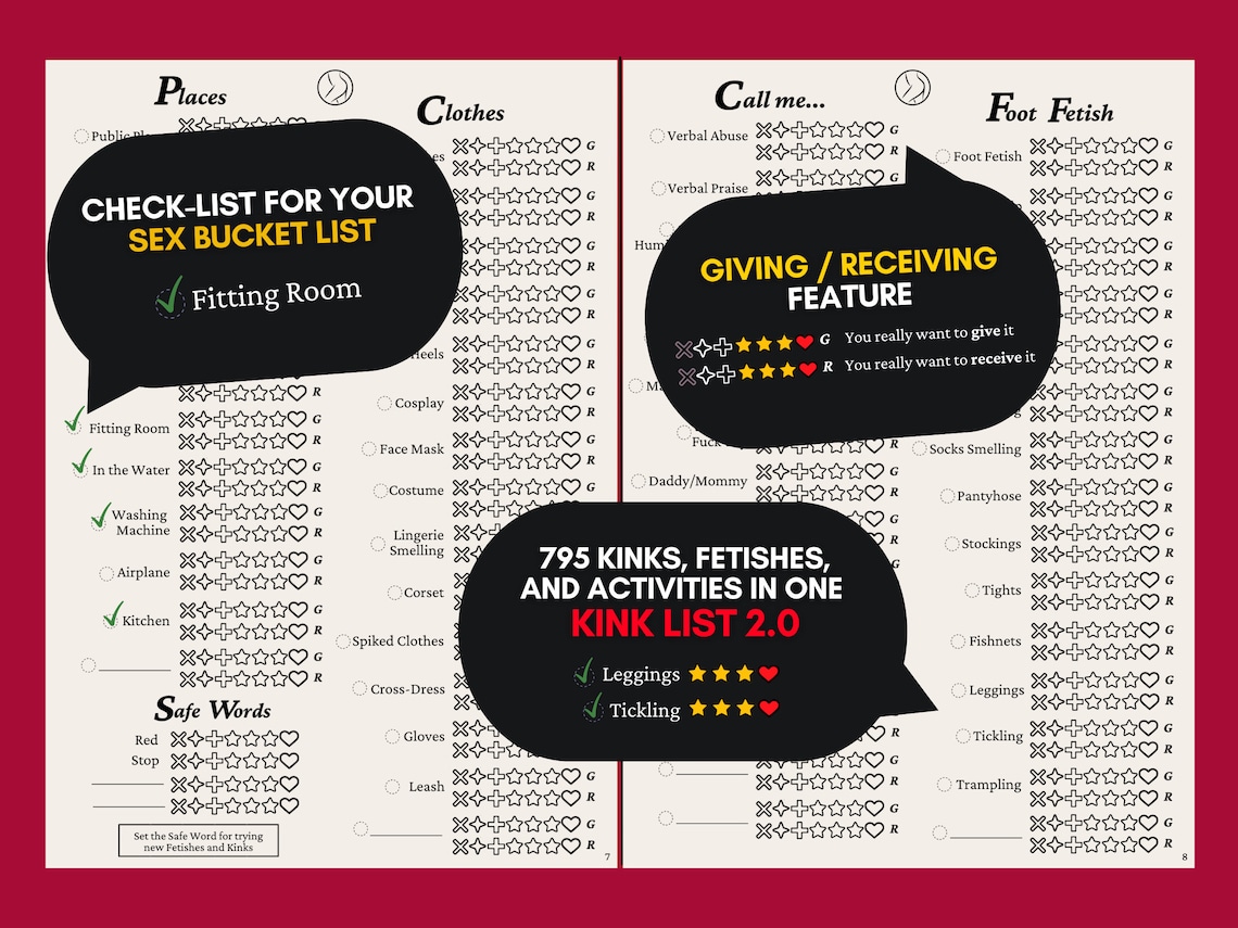 Kink List 2.0 Upgraded List With Fetishes and Over 795 Sex Activities ...