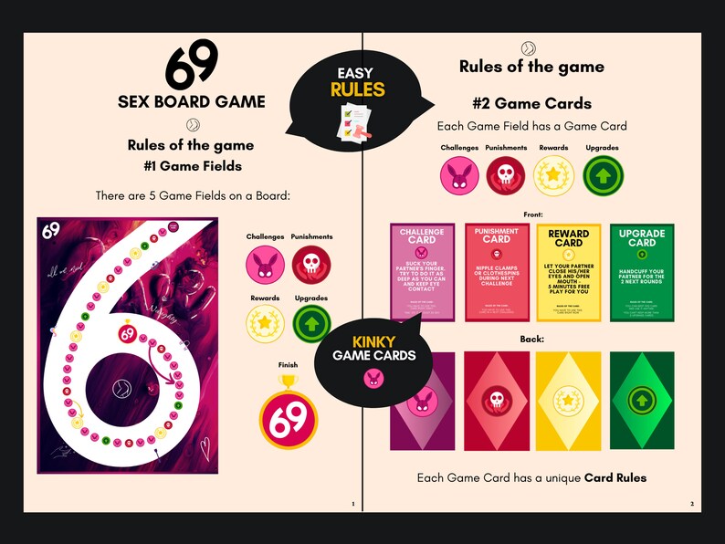 69 Sex Game Kinky Board Game With Naughty Activities and Sex Positions ...