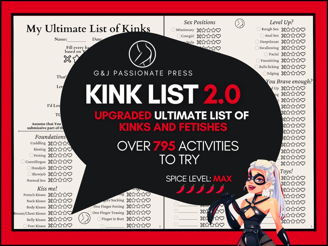Kink List 2.0 Upgraded List With Fetishes and Over 795 Sex Activities to Try. Sex Bucket List ...