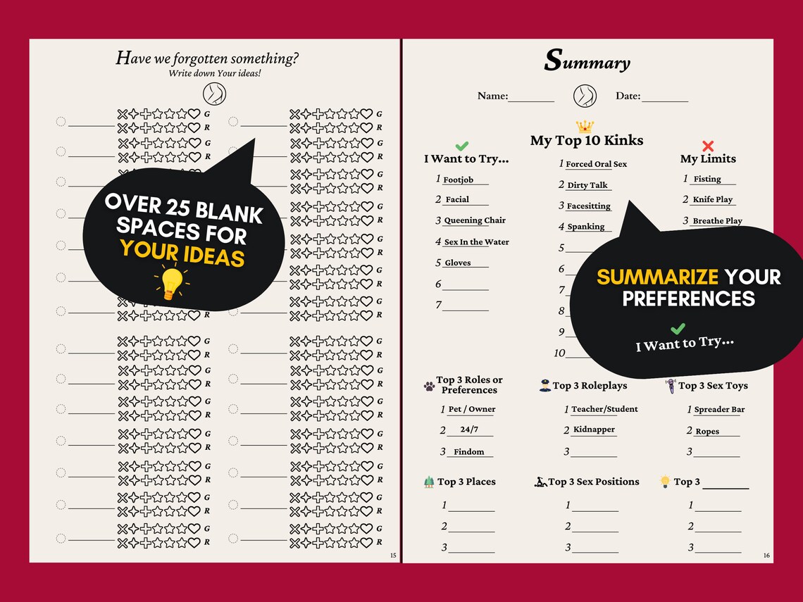 Kink List 2.0 Upgraded List With Fetishes and Over 795 Sex Activities ...