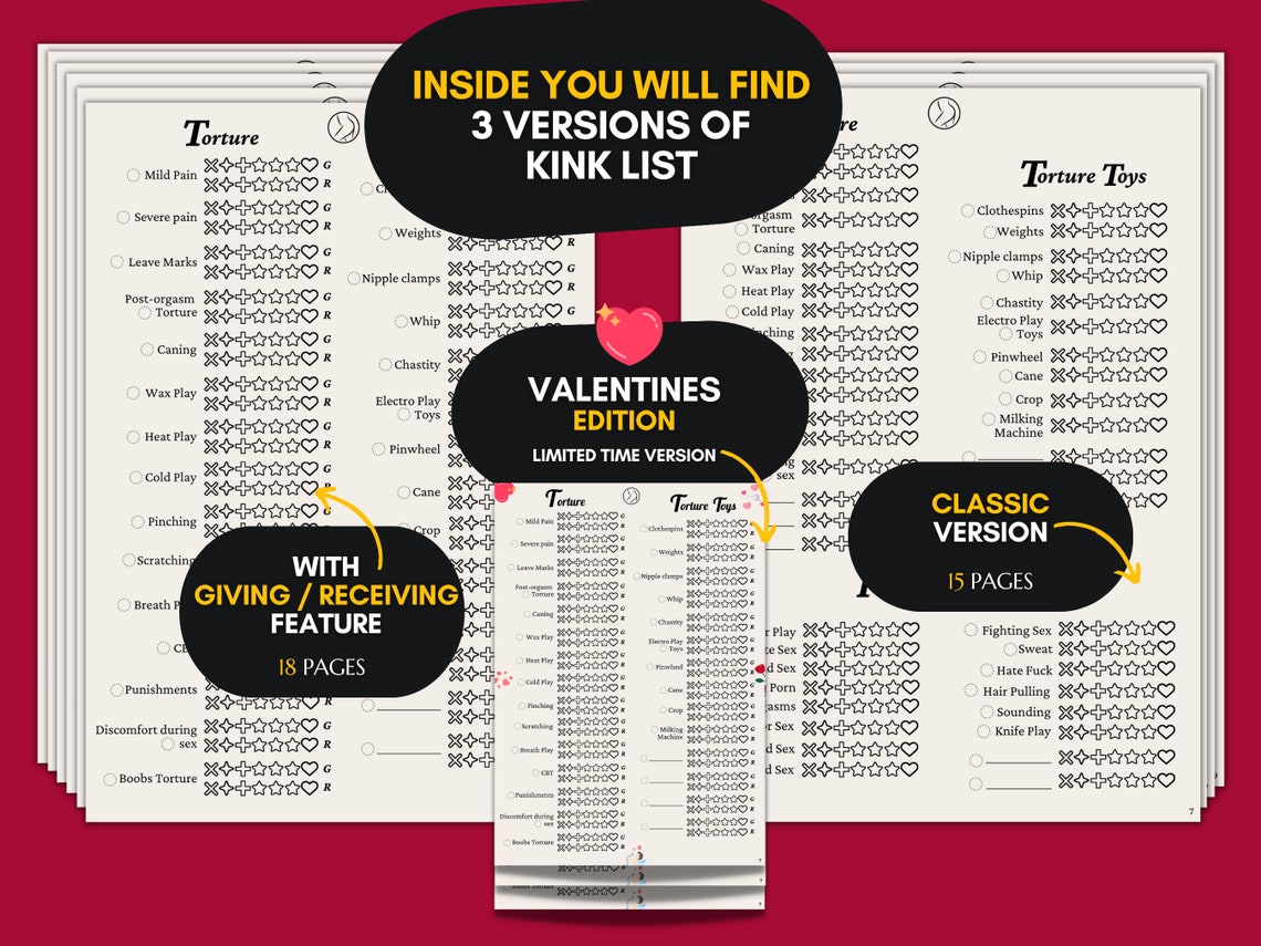 Kink List 2.0 Upgraded List With Fetishes and Over 795 Sex Activities to Try. Sex Bucket List ...