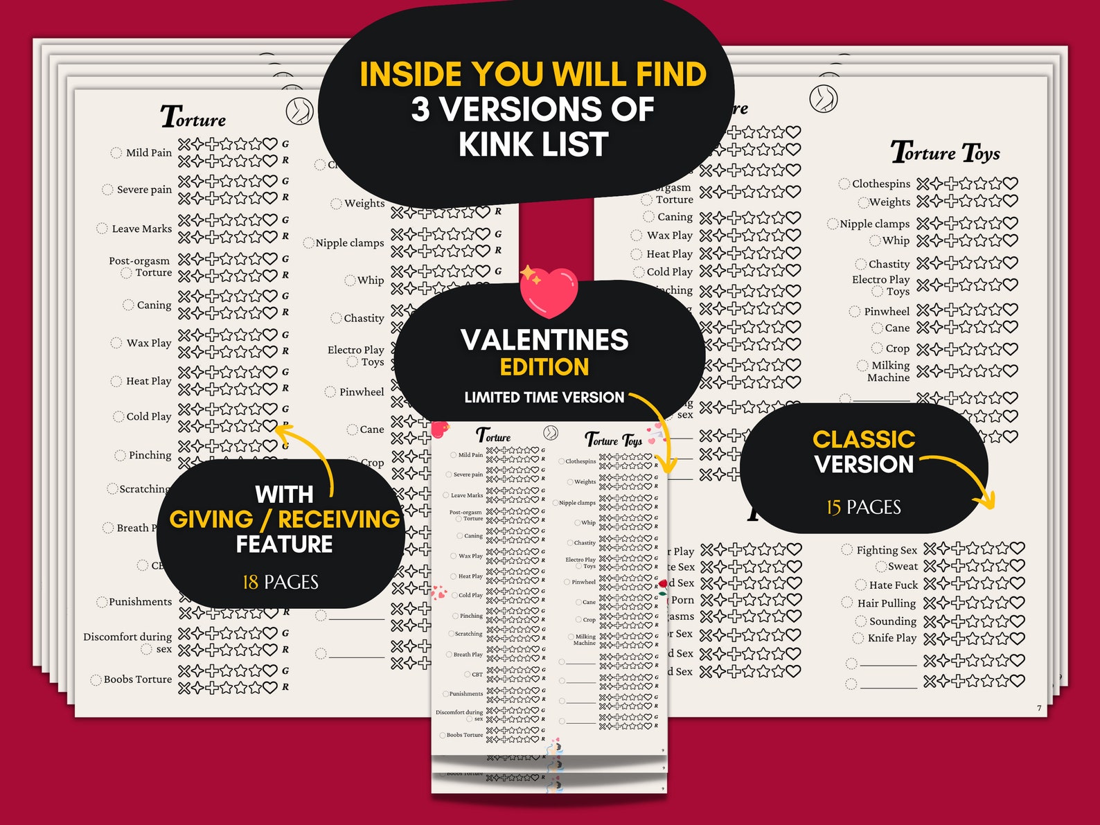 Kink List 2.0 Upgraded List With Fetishes and Over 795 Sex Activities ...