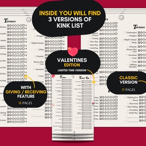 Kink List 2.0 Upgraded List With Fetishes and Over 795 Sex Activities to Try. Sex Bucket List ...