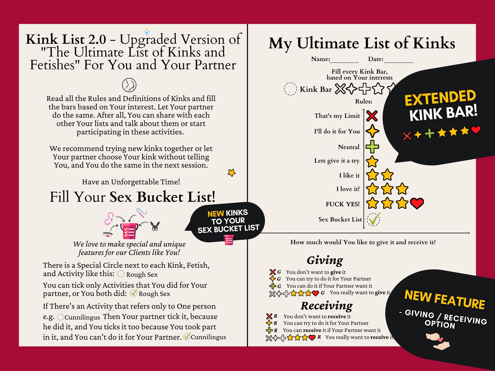 Kink List 2.0 Upgraded List With Fetishes and Over 795 Sex Activities to Try. Sex Bucket List ...