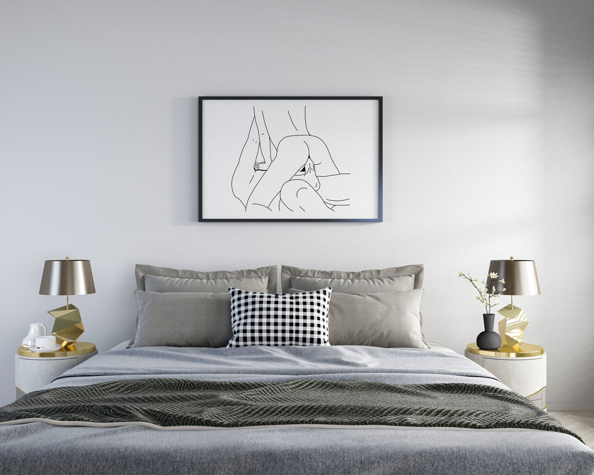 Premium Cowgirl Sex Poster Sex Positions Line Art für Schlafzimmer ...