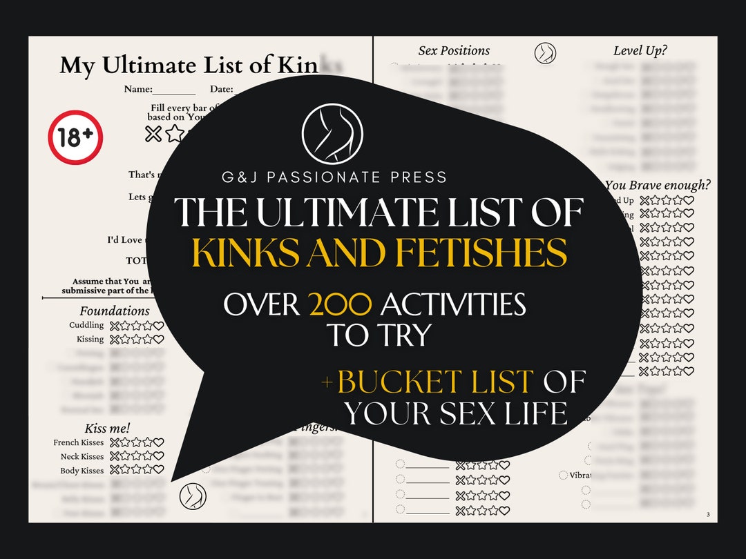 Ultimate Kink List With Fetishes and Over 200 Sex Activities to Try. Unique Sex Bucket List With ...