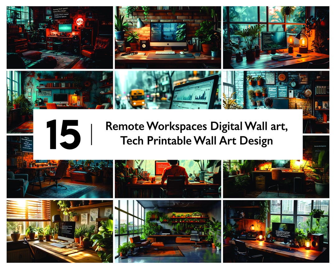 15 HD Remote Workspaces Digital Wall Art, Tech Printable Wall Art ...