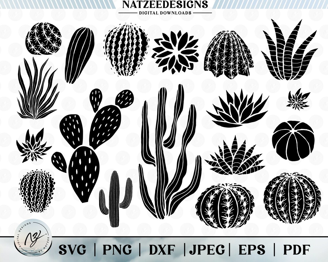 Cactus Svg Bundle. Cactus Clipart. Succulent Svg. Plant Svg. Cactus Png ...