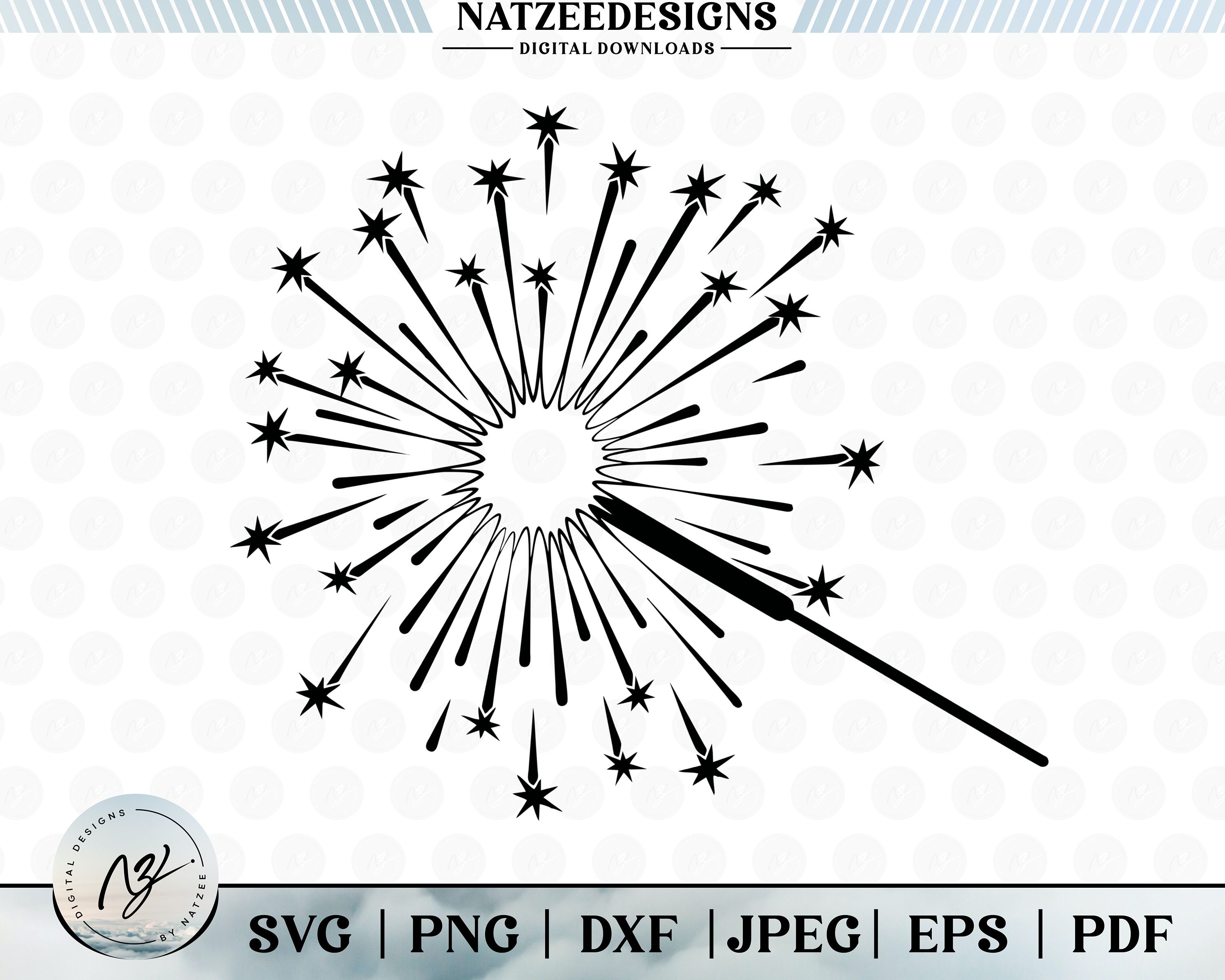 Sparkler Svg Design, Laser Cricut Cut Files, Vector Clipart File, Svg ...
