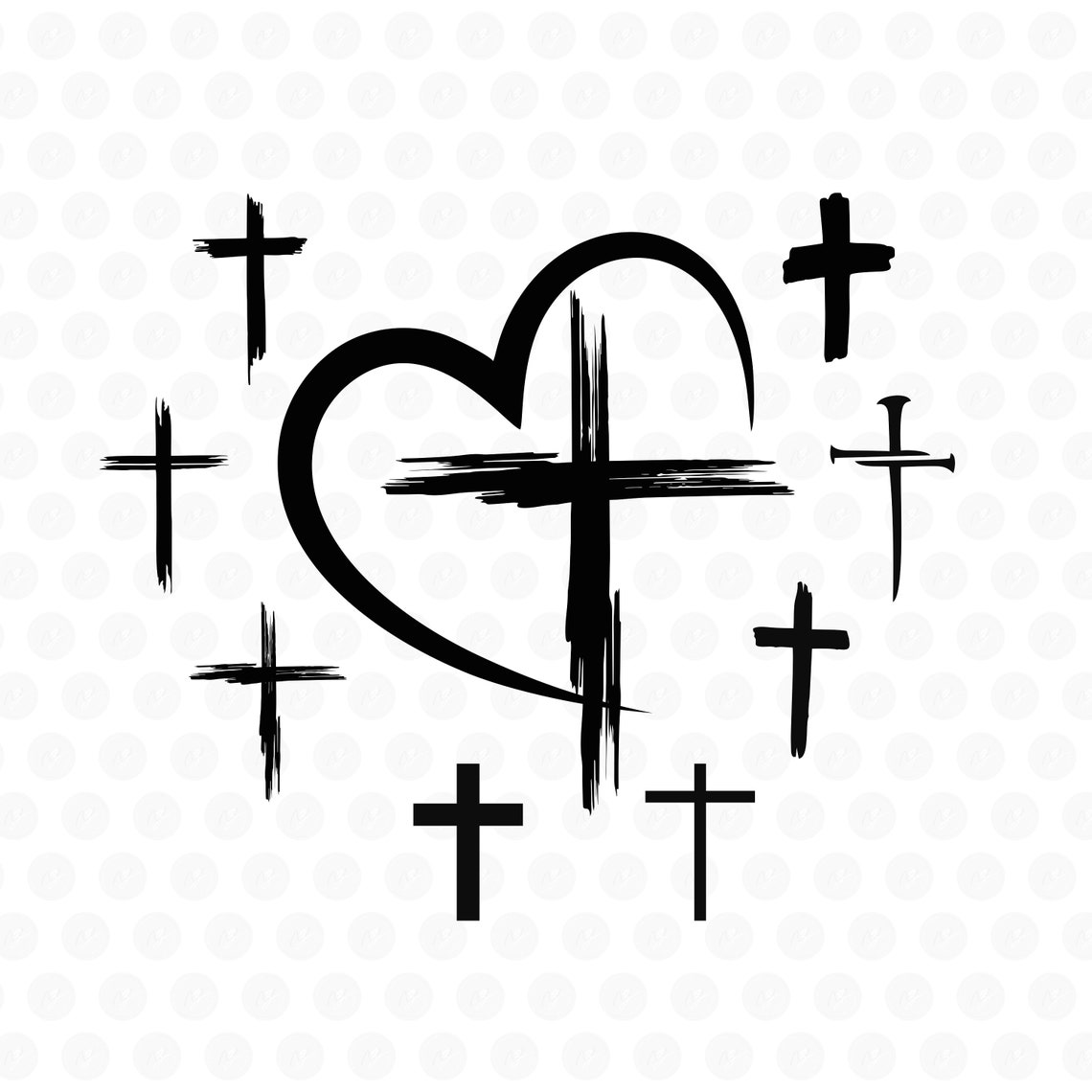 Cross SVG Bundle 9 Cross SVG Bundle Heart Cross Svg Black - Etsy