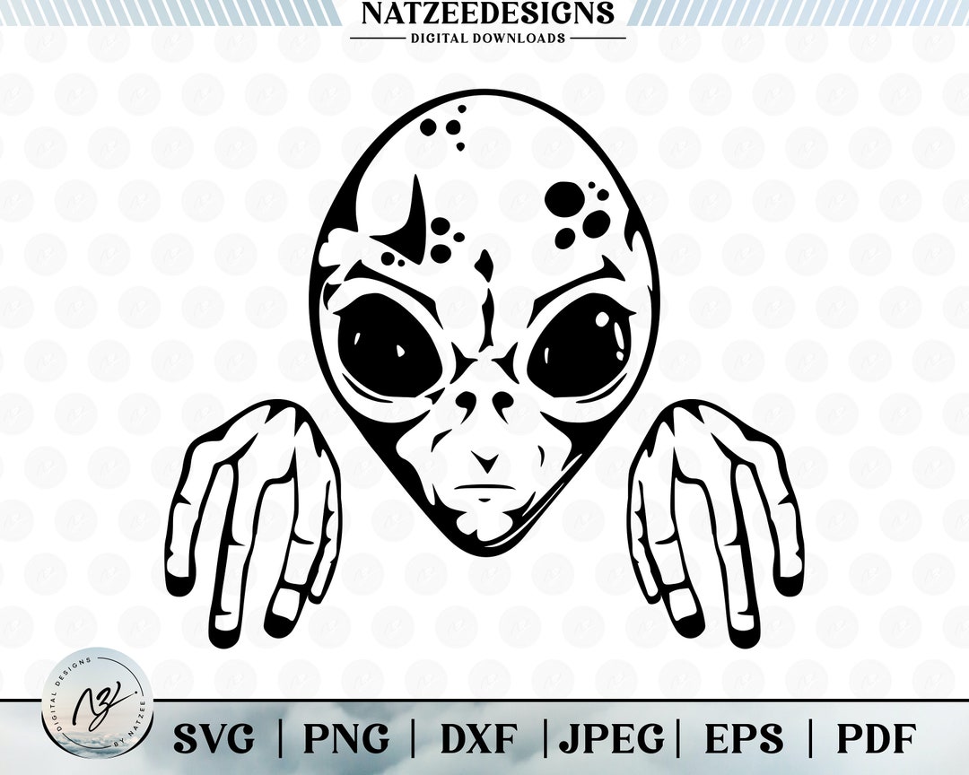 Alien Head SVG Files Alien Cut Files Vector Files Alien Head - Etsy ...