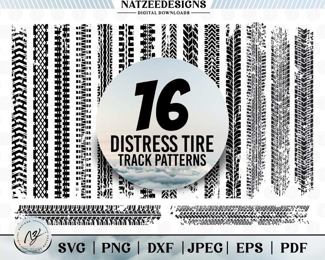 16 Distress Tire Track Patterns: Mudding Country SVG (digital Download ...