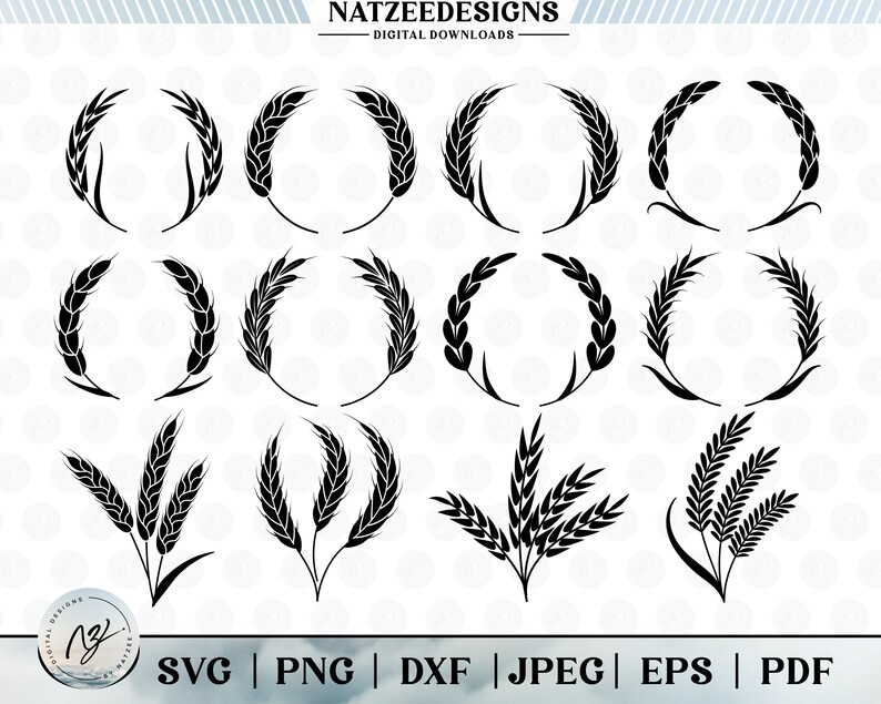 Wheat SVG Cut Files Wheat Silhouette Grain Svg Barley Svg Wheat Harvest ...