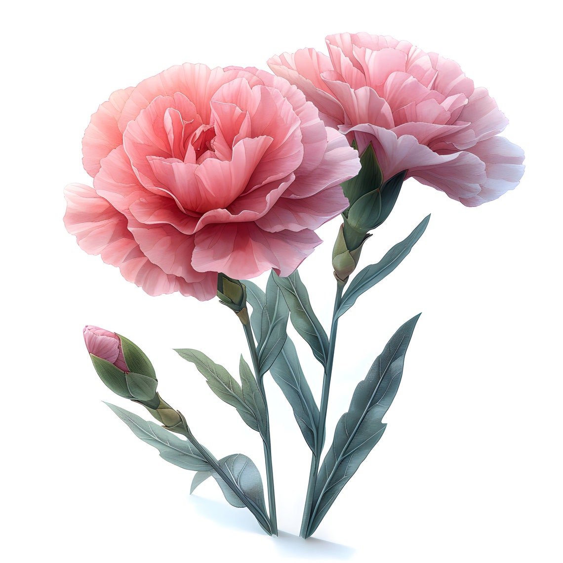15 HD Pink Carnation Clipart, Flower Clipart, Commercial Use, Floral ...