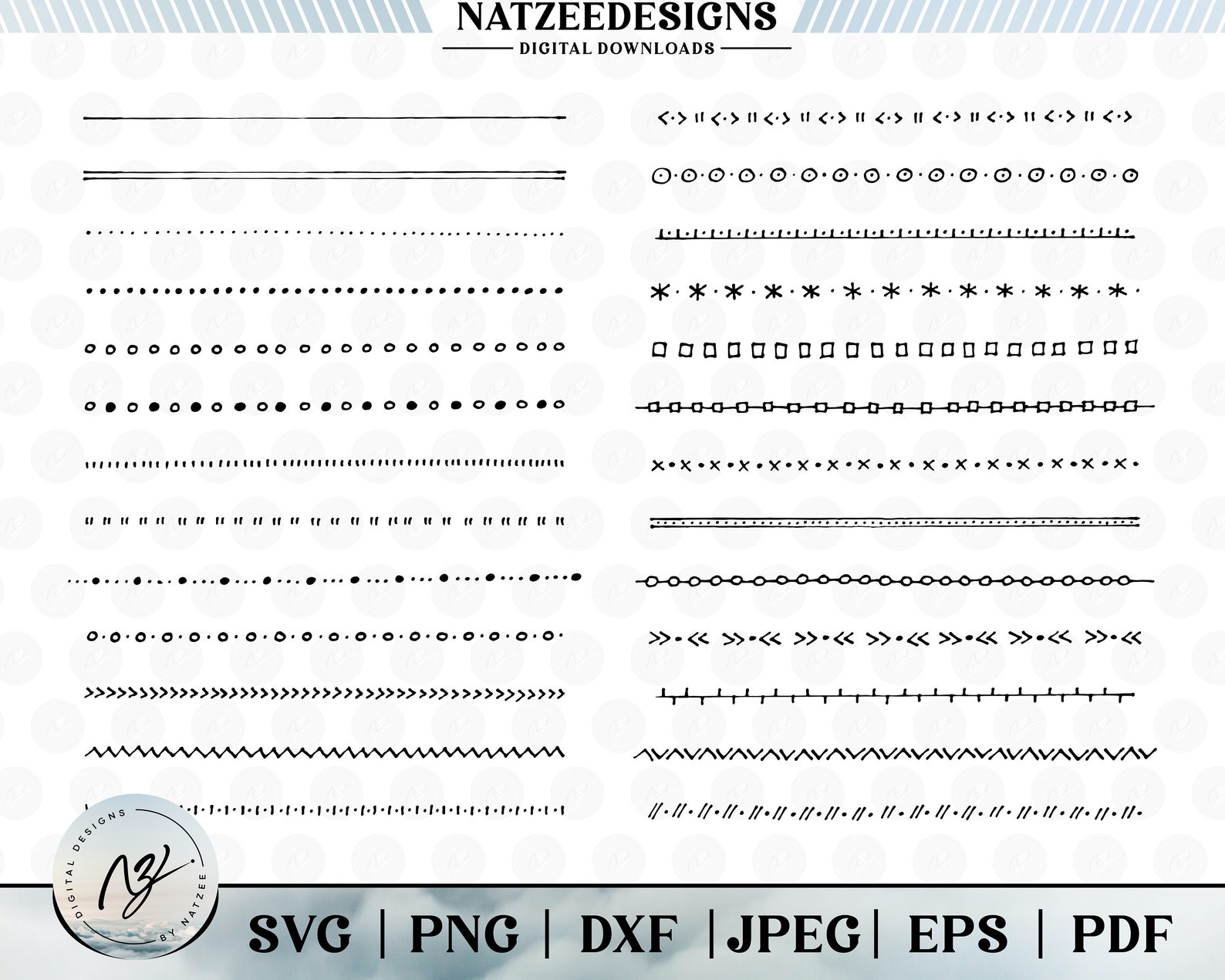 Simple Shape Line Dividers SVG, Dividers SVG, Text Divider Clipart ...