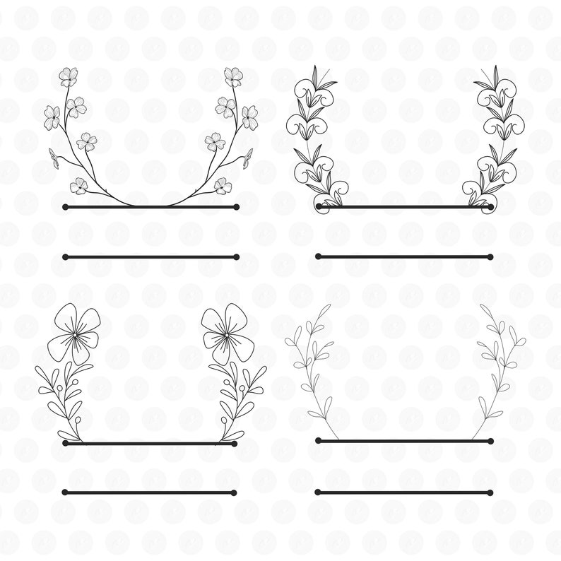 Split Floral Frame Svg Floral Border Svg Floral Frame Svg - Etsy