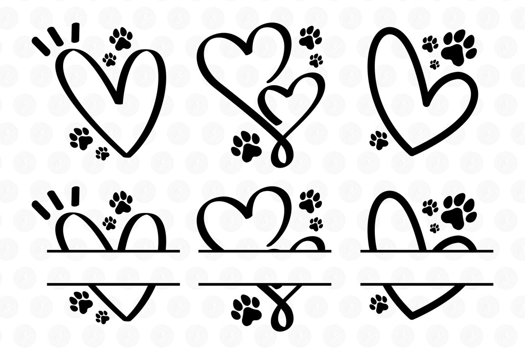 Hundepfote Herz Svg Hundepfote Svg TierPfote Svg Tier Svg - Etsy Schweiz