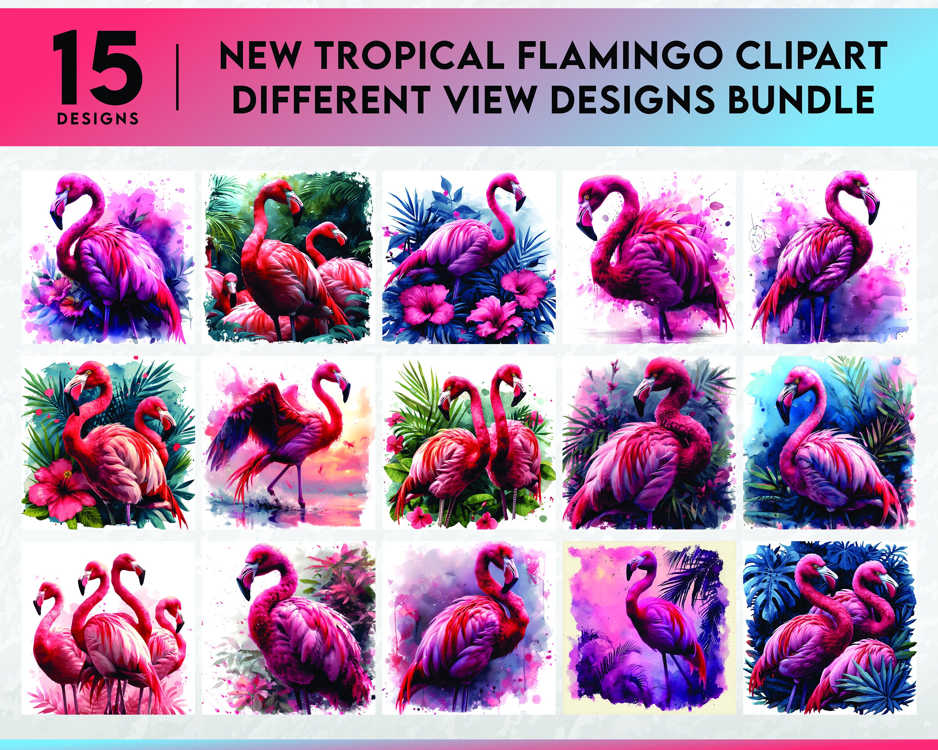 15 HD Tropical Flamingo Clipart, Flamingo Watercolor, Animal Clipart ...