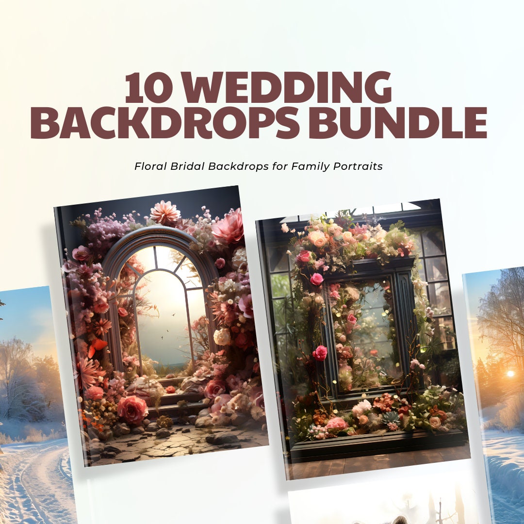 10 HD Scenic Backdrops Bundle, Family Portraits, Floral Bridal ...