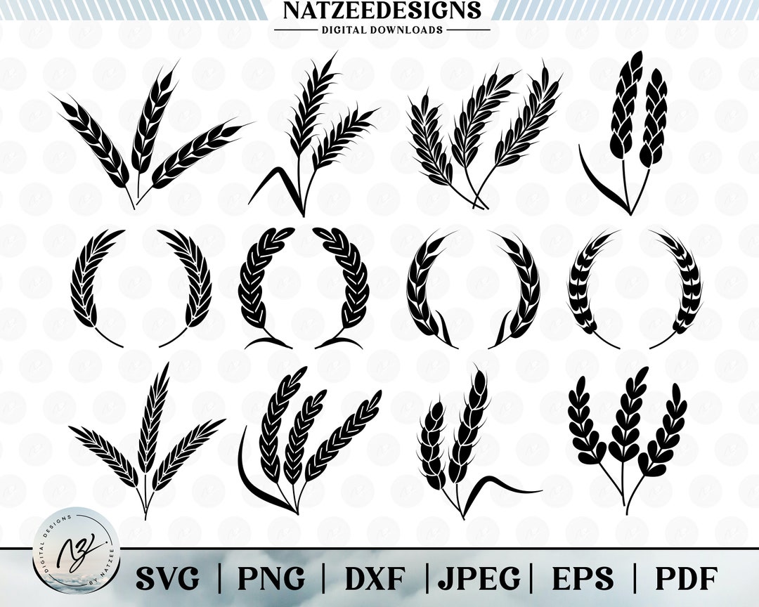 Wheat SVG Cut Files Wheat Silhouette Grain Svg Barley Svg Wheat Harvest ...