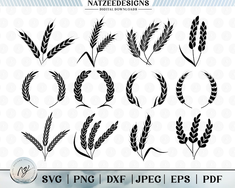 Wheat SVG Cut Files Wheat Silhouette Grain Svg Barley Svg Wheat Harvest ...