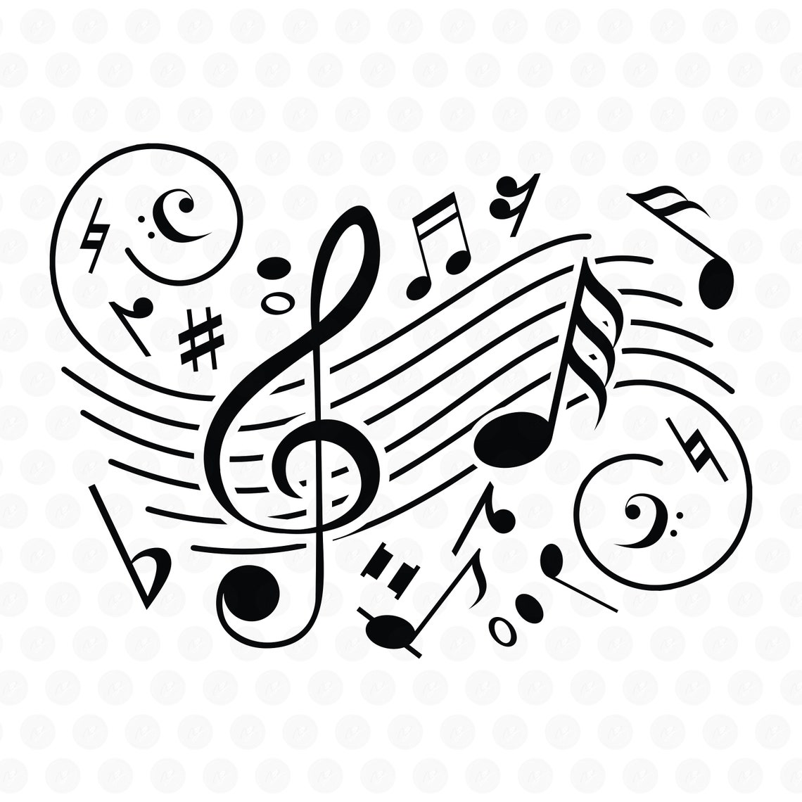 Music Notes SVG Cut Files for Cricut Clipart Music Lover Svg - Etsy