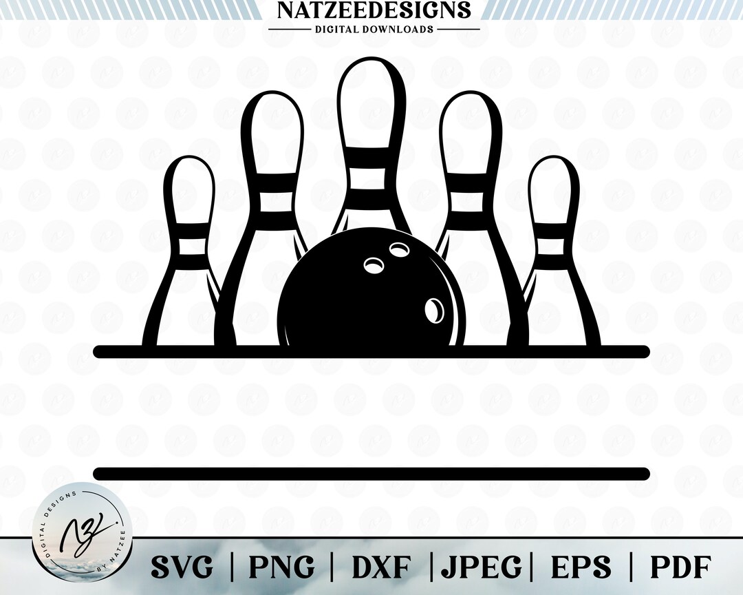 Bowling Split Monogram Svg, Bowling Pin Svg, Bowling Clipart, Bowling ...