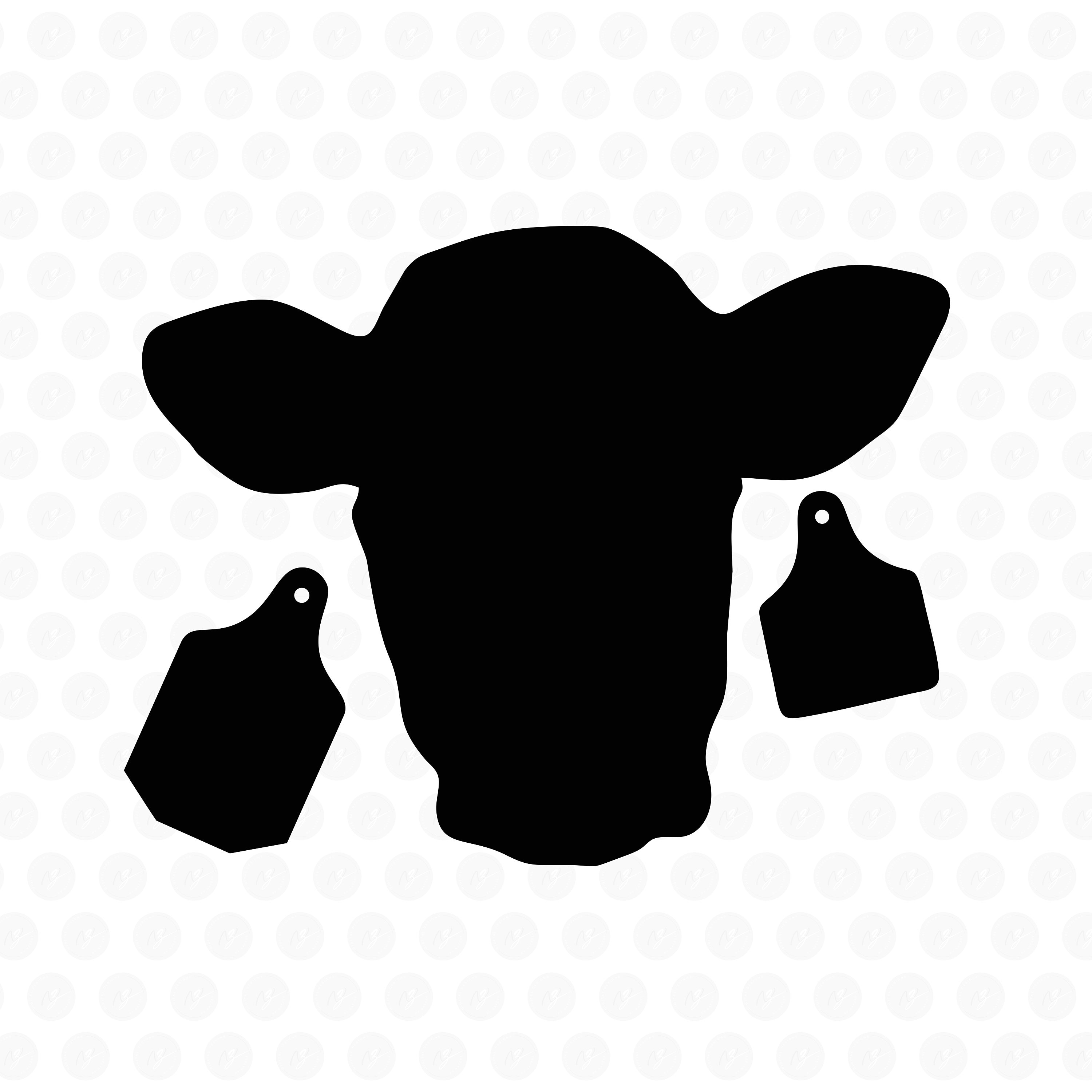 Cow Ear Tag Cattle Ear Tag Svg Cow Tag Silhouette SVG Cow - Etsy Australia