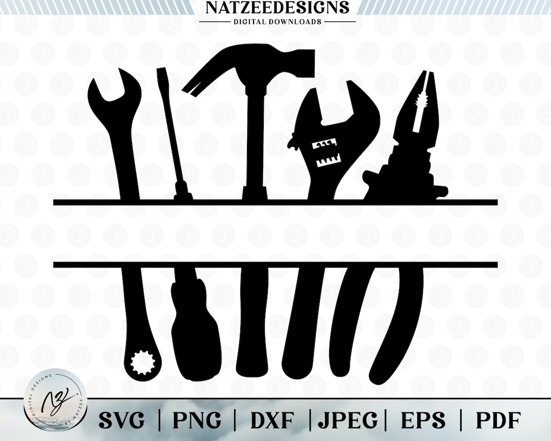 Tools Split Monogram SVG, Handyman, Carpenter, Mechanic (digital ...