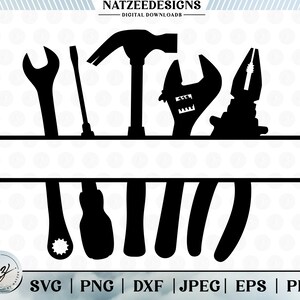 Tools Split Monogram Svg, Handyman Svg, Carpenter Svg, Mechanic Svg ...