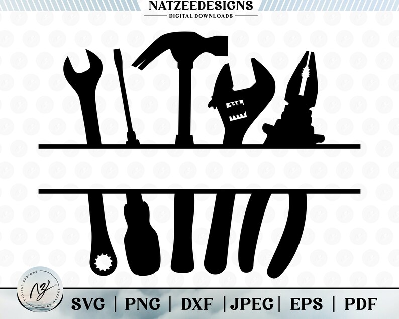 Tools Split Monogram Svg, Handyman Svg, Carpenter Svg, Mechanic Svg ...