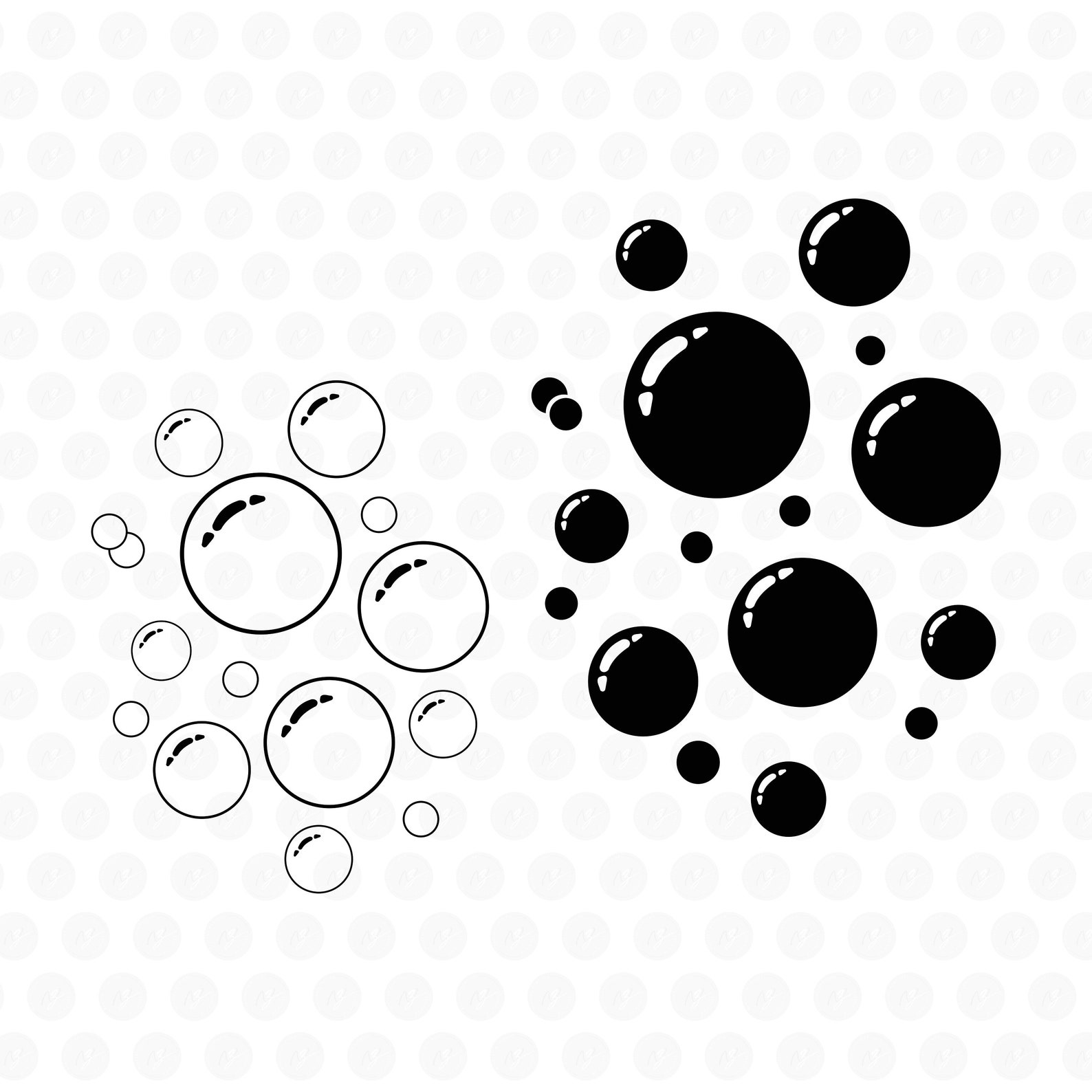 Bubbles Svg Cut Files for Cricut Clip Art Silhouette Eps - Etsy