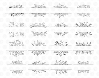 Split Monogram Frames Svg - Etsy