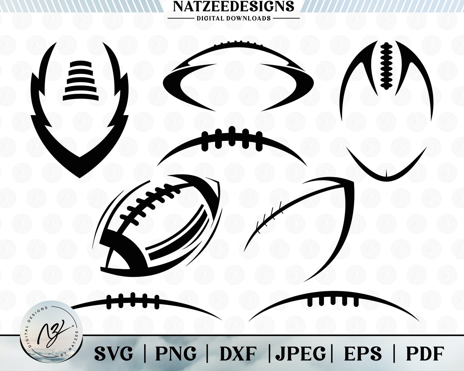 Football Laces SVG, Football Outline Stitch (digital Download) - Etsy