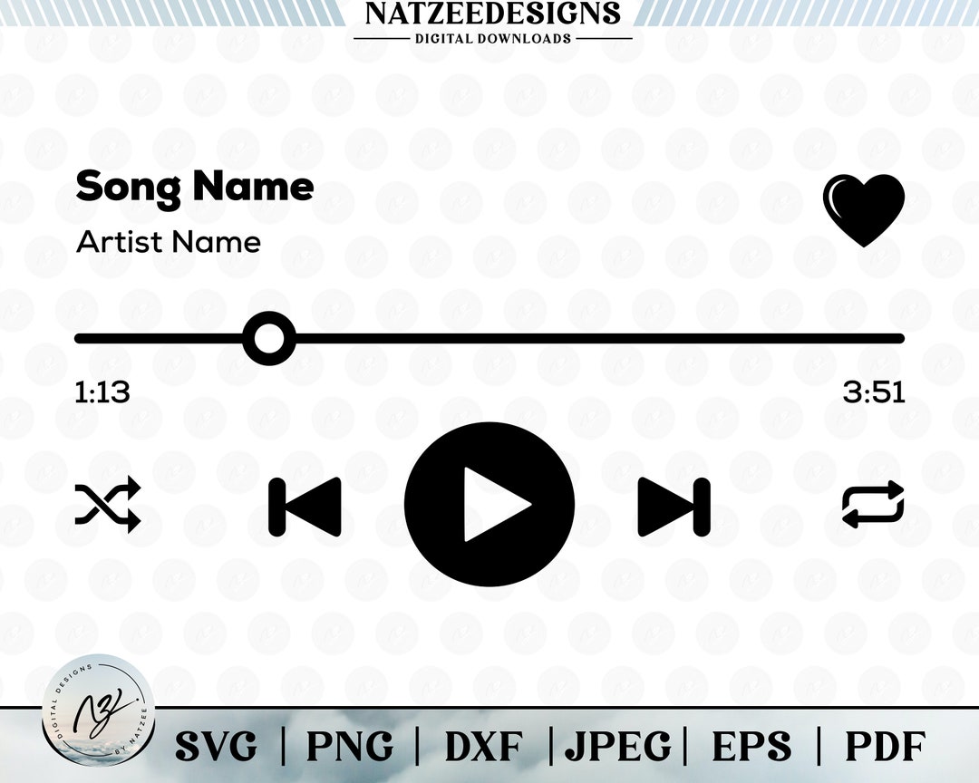 Audio Control Buttons SVG, Music Player SVG, Music Play Button, Cut ...