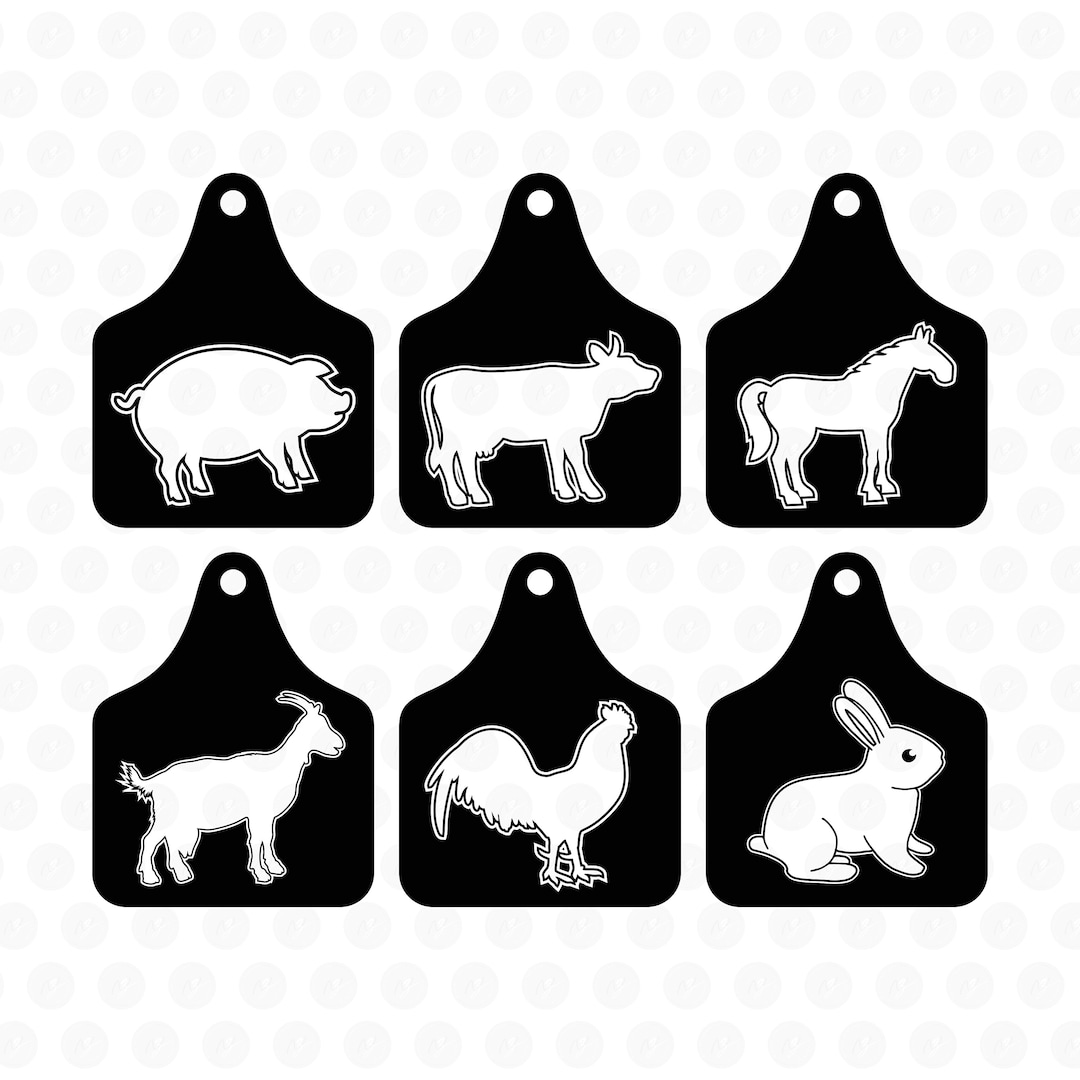 Cow Ear Tags Svg, Cattle Ear Tag, Cow Tag Silhouette Svg, Cow Tag ...