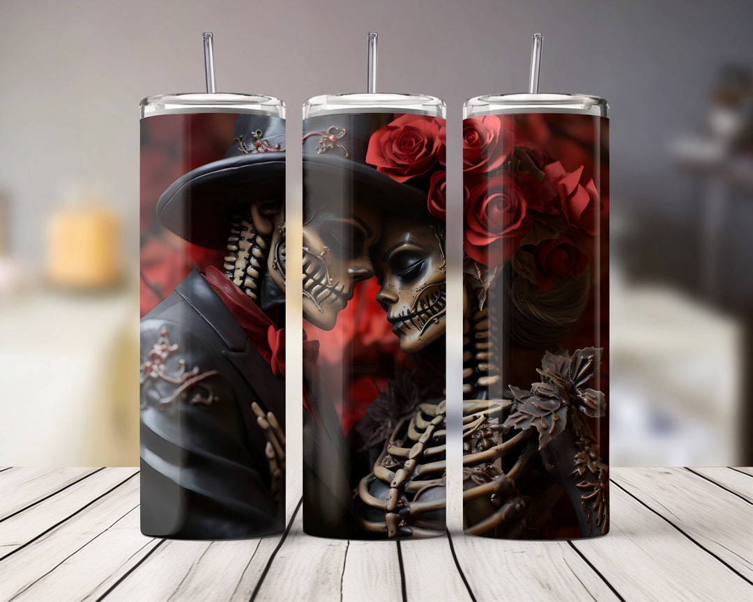 Skeleton Couple 15 Tumbler Wraps for 20 Oz Spooky Tumbler, Tumbler ...