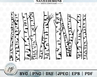 Birch Tree Laser Svg - Etsy