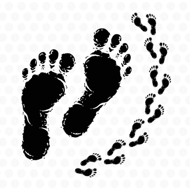 Footprints SVG, Footprint PNG, Foot Clipart, Hand Paint - Svg, Png, Eps ...