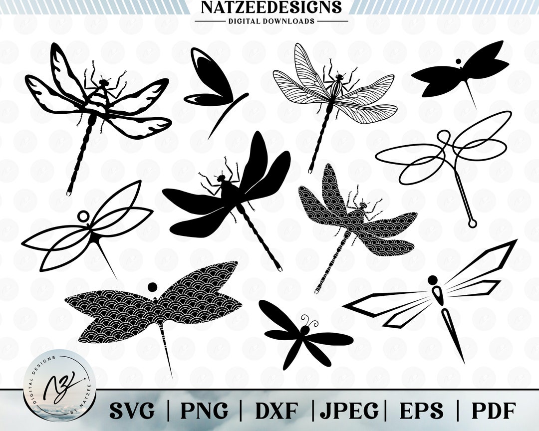 Dragonfly Svg, Dragon Fly Clipart, Digital File, Cricut Svg File ...
