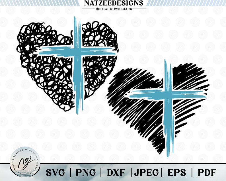 Cross Inside Heart SVG, Cricut Cut Files, Vector Clipart File, Svg, Eps ...