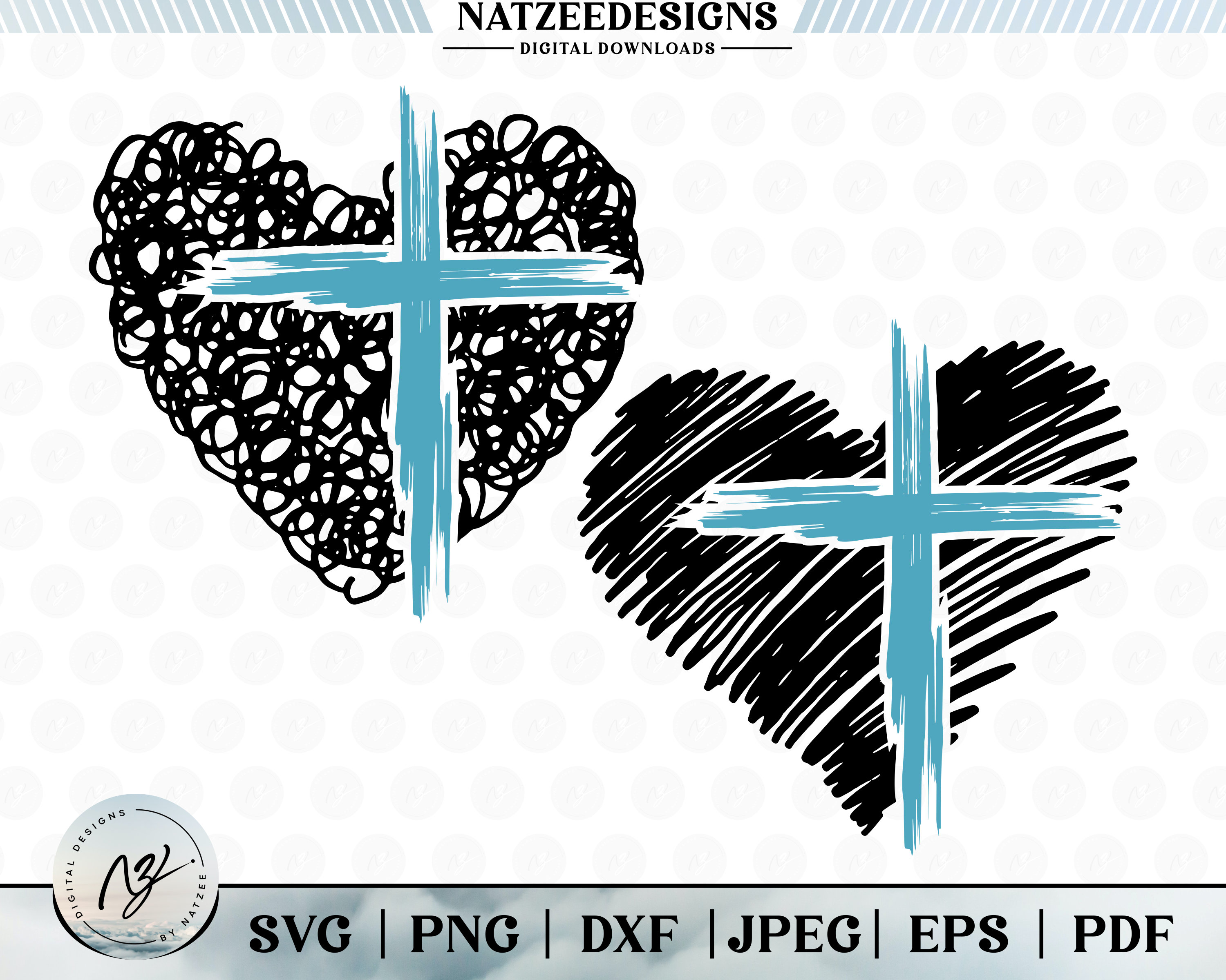 Cross Inside Heart SVG, Cricut Cut Files, Vector Clipart File, Svg, Eps ...