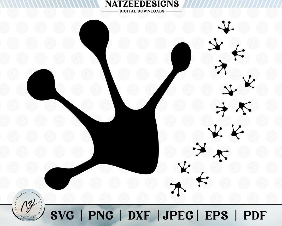 Frog Footprints. Cut Files for Cricut. Clip Art Silhouettes (eps, Svg ...