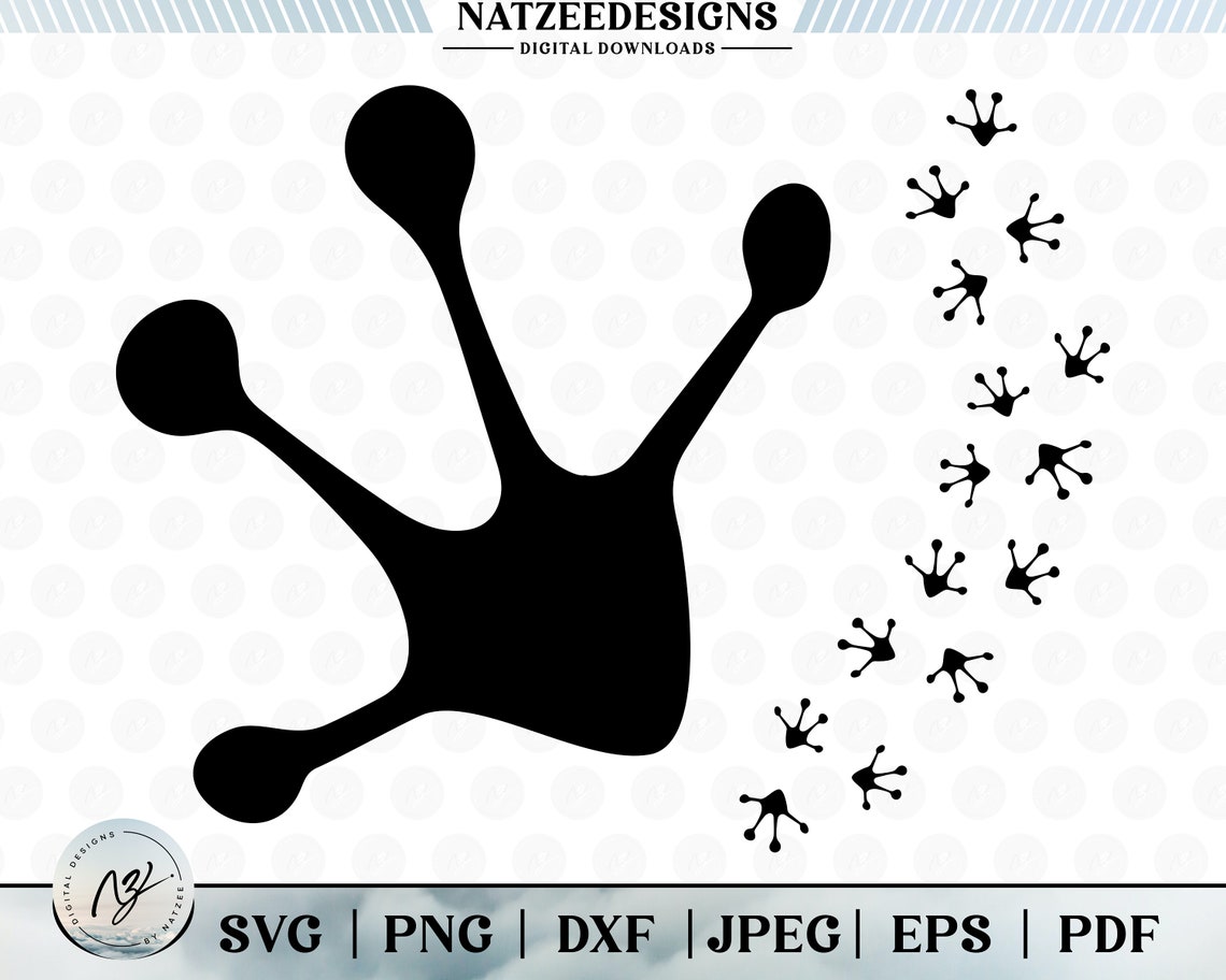 Frog Footprints. Cut Files for Cricut. Clip Art Silhouettes eps, Svg ...